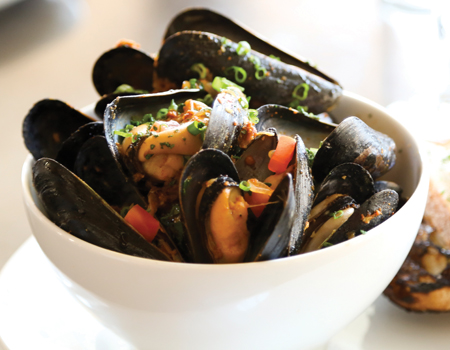 P.E.I. Mussels with Chorizo-Orange Habanero Broth - San Antonio Magazine